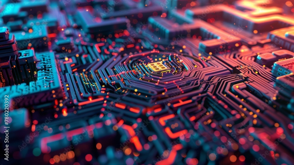 Illustrate an AI entity traversing a maze-like structure filled with ... Illustrate an AI entity traversing a maze-like structure filled with ...