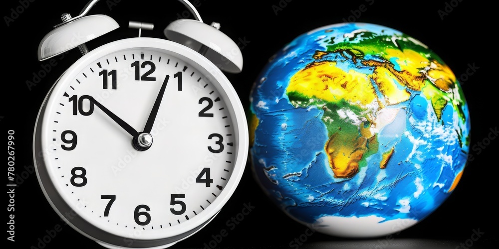 Global Rhythms: A Minimalist Monochrome World Clock Signifying Time ...