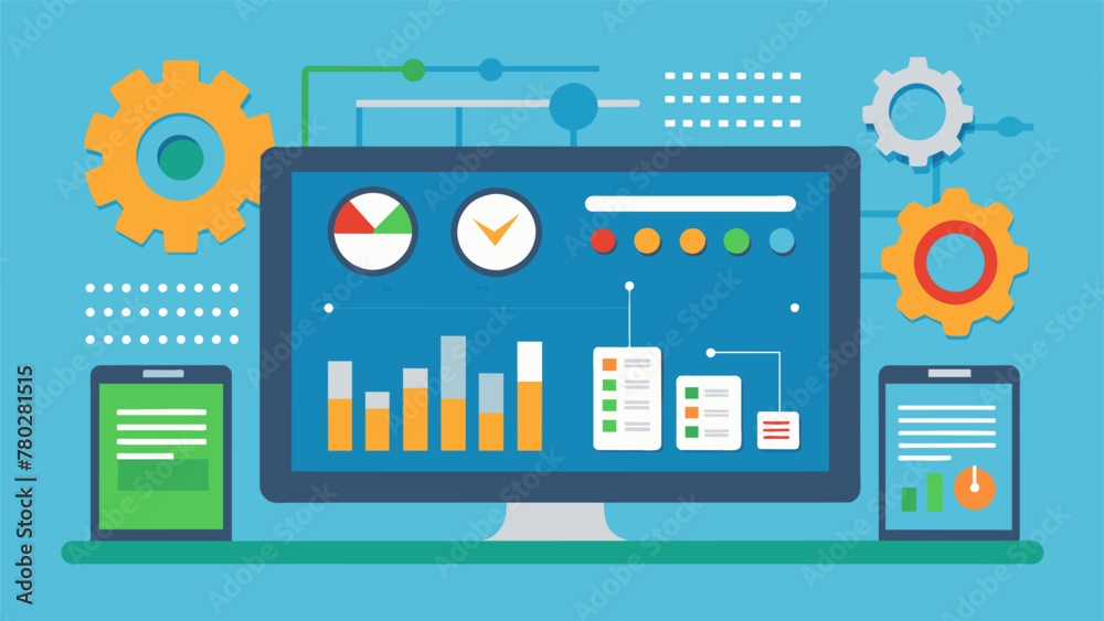 An image of a dashboard displaying performance metrics and maintenance ...
