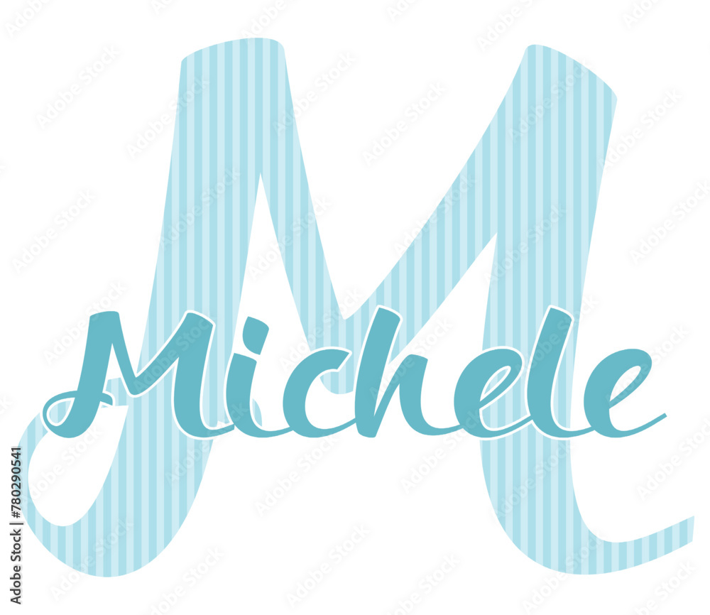 Image vectorielle Stock Michele -Light blue color - name written - word ...