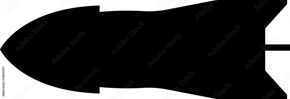 Missile icon in fill style. Combat rocket weapons. Nuclear atomic ...
