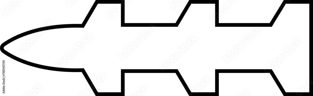 Missile icon in line style editable stock. Combat rocket weapons ...