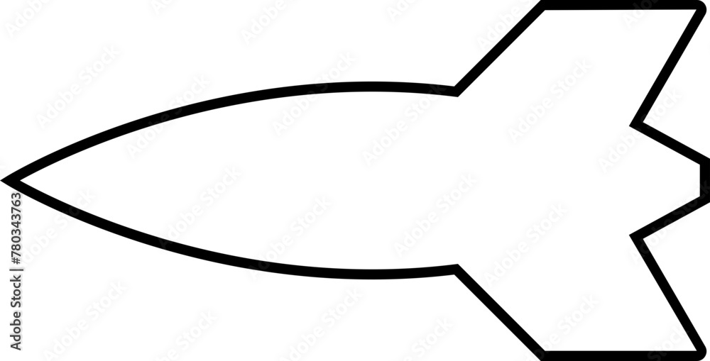 Missile icon in line style editable stock. Combat rocket weapons ...
