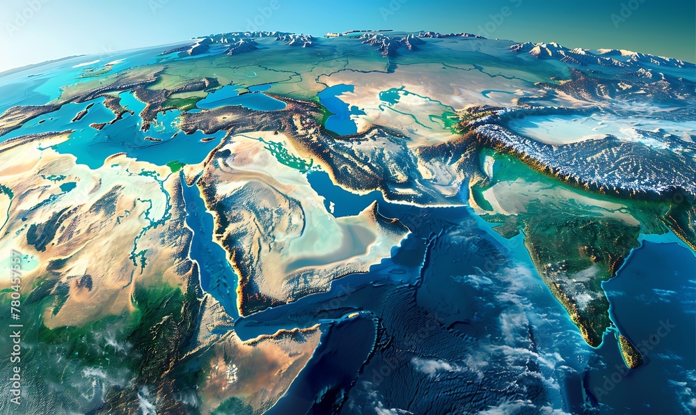 topography of the Arabian Peninsula and Middle East through detailed ...