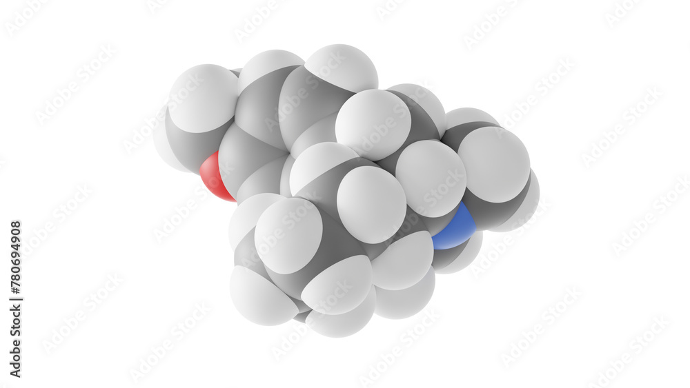 dextromethorphan molecule, antitussives, molecular structure, isolated ...