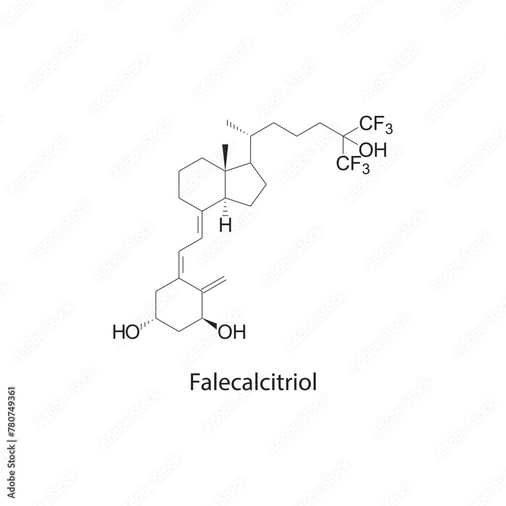 Falecalcitriol flat skeletal molecular structure Vitamin D agonist drug ...