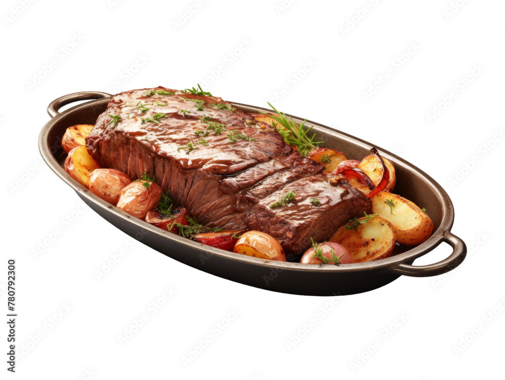 Beef Pot Roast isolated on transparent png background. Generative ai ...