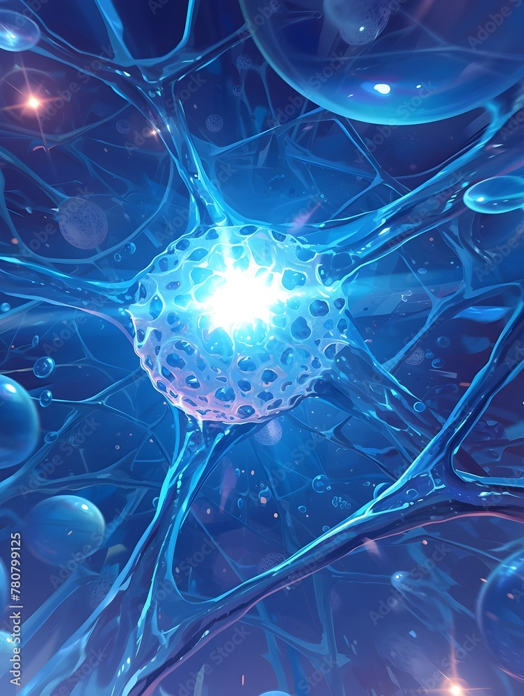 Photoreceptor Cell with Azure Hued Restorative Glow and Exquisite ...