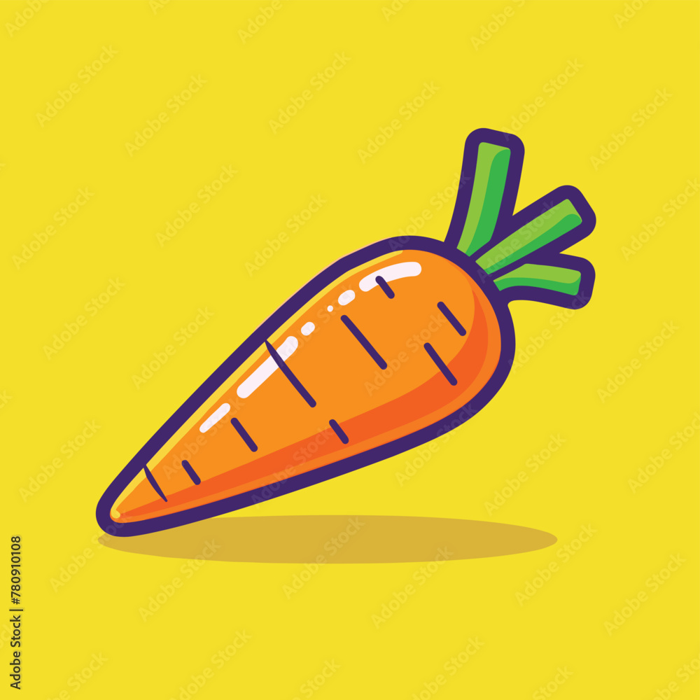 Cartoon carrot flat vector illustration Stock Vector | Adobe Stock