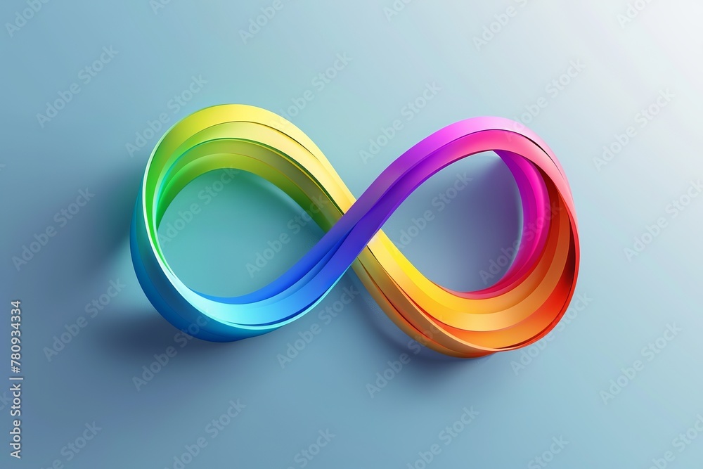 World autism awareness day background. Rainbow colored infinity symbol ...