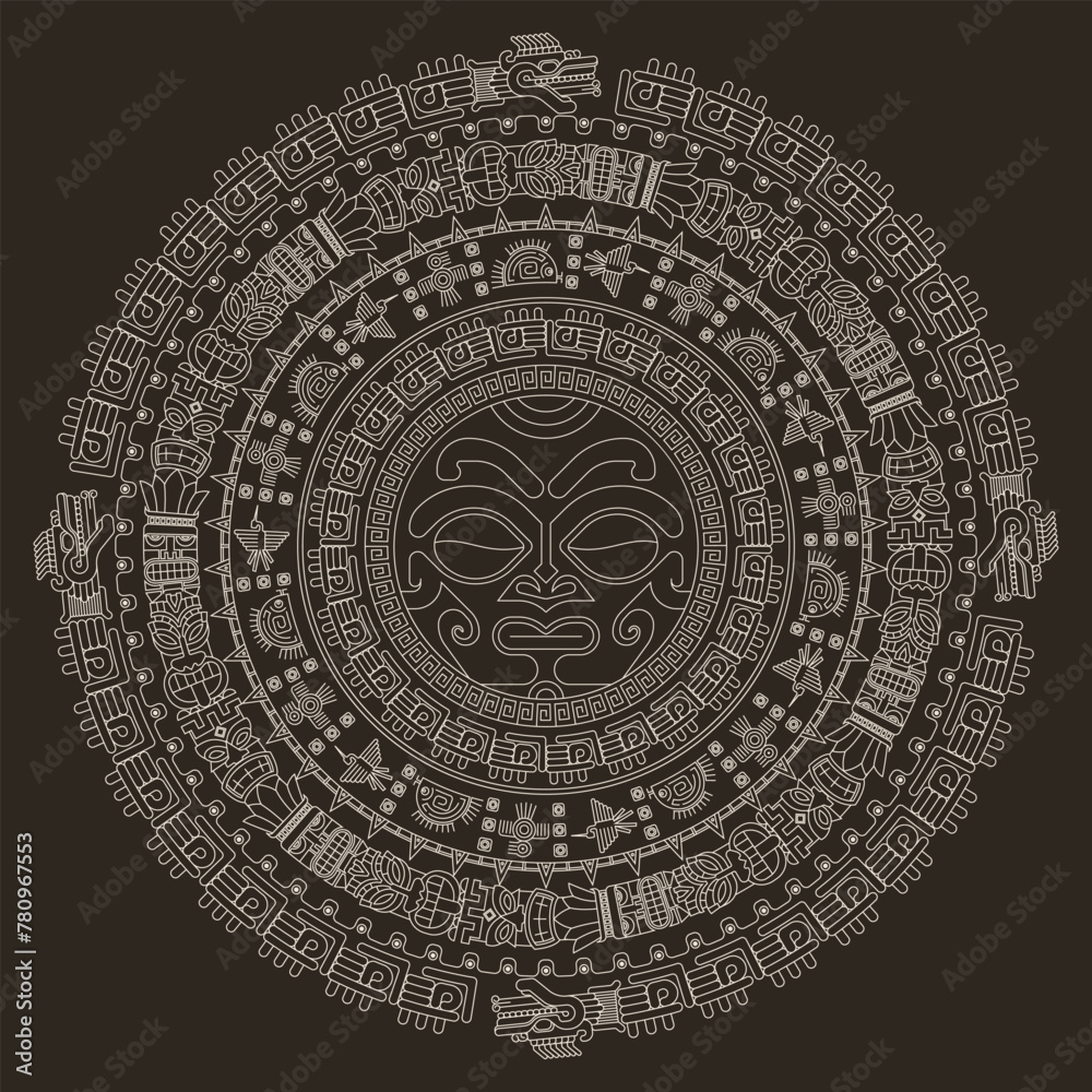 Vector de Stock Ancient Mayan Civilization. Old school tattoo ...