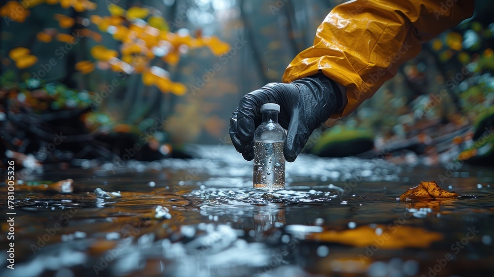 Scientists river water sampling for analyze environmental Impact and ...