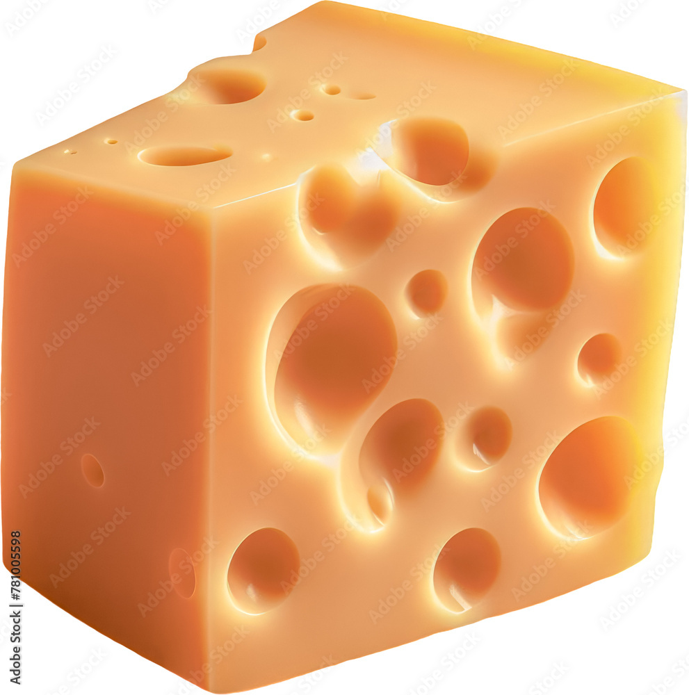Emmental cheese on a transparent background png Stock Photo | Adobe Stock