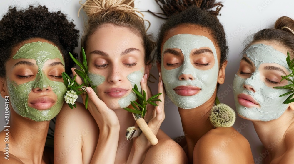 sustainable skincare brand, models enjoy facials using eco-friendly ...