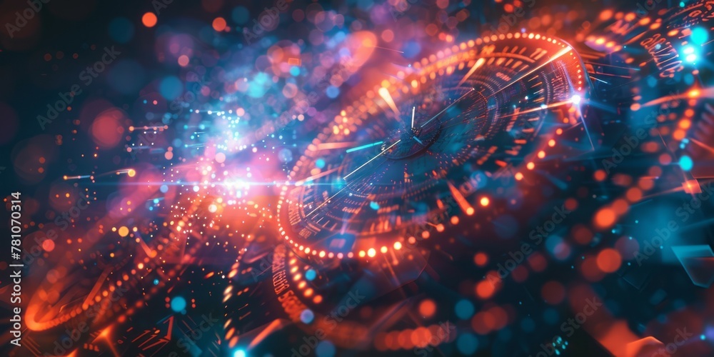 Abstract productivity background with efficient workflow systems and time management concept ...