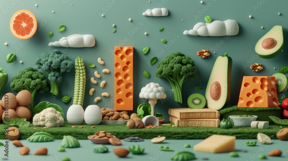 Food and Nutrition: A 3D vector infographic presenting the benefits of ...