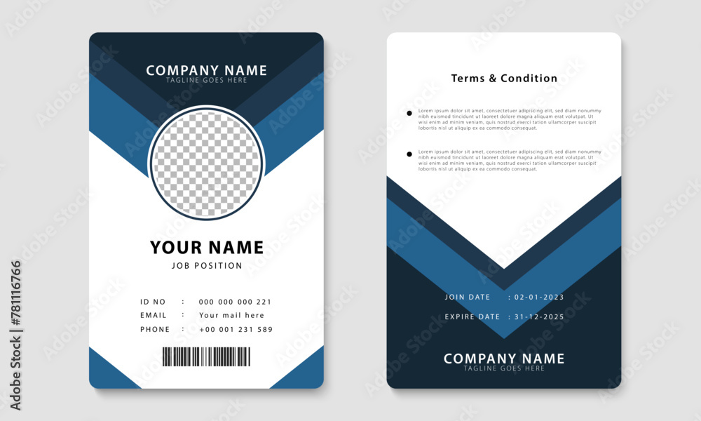 Professional corporate identity card design template. Company employee ...