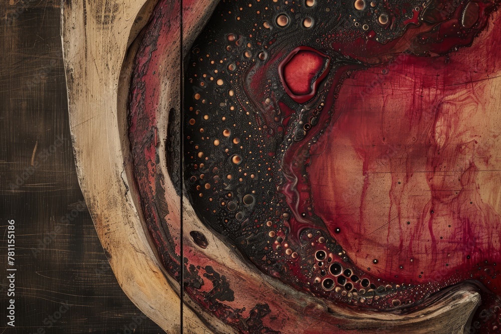 This close up photograph captures the intricate details of a piece of ...