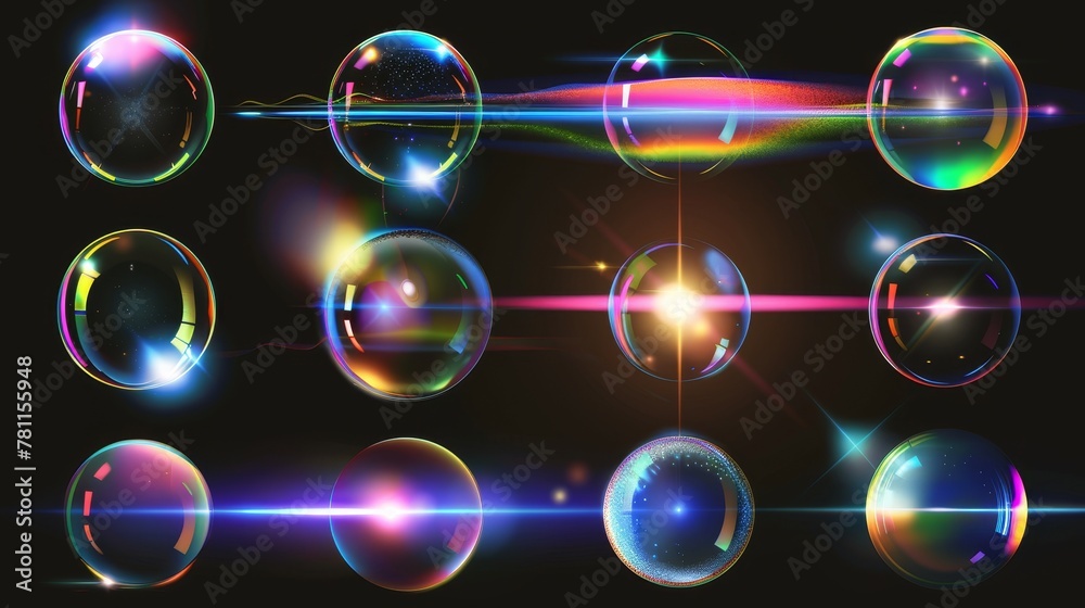 Stock-Illustration „This modern set illustrates rainbow light rays ...