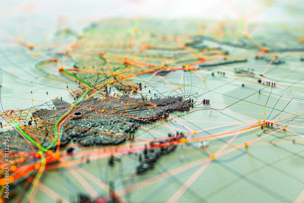 Detailed maps highlighting the interconnected network of highways ...