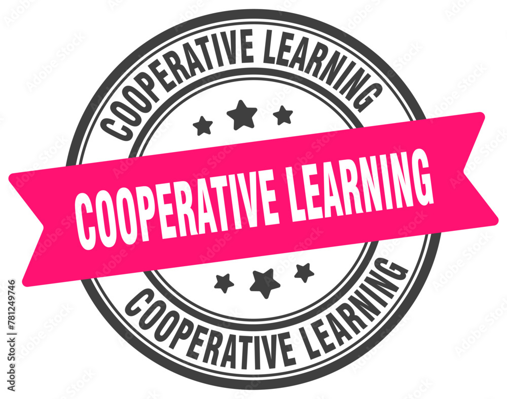cooperative learning stamp. cooperative learning label on transparent ...