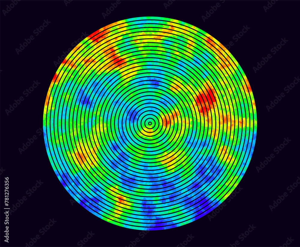 Heat Map Background. Infrared Thermal Camera Landscape Scan ...