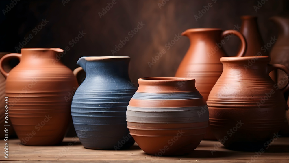 Skillfully crafted pottery pieces displayed, highlighting the ...
