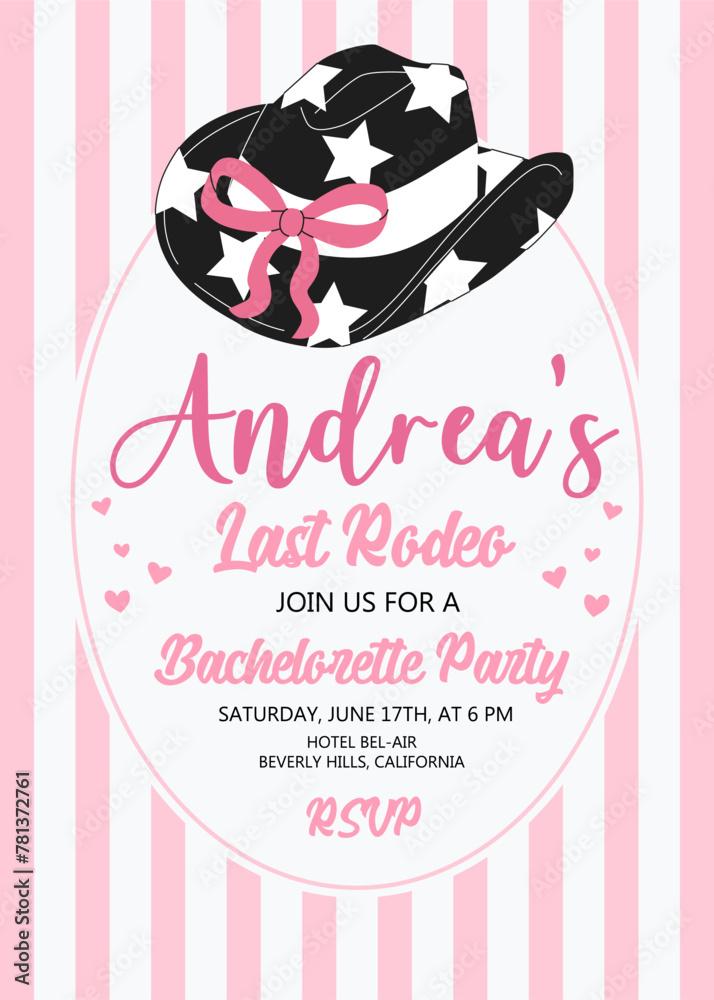 Hen Party invitation card. Last rodeo bachelorette party invitation ...