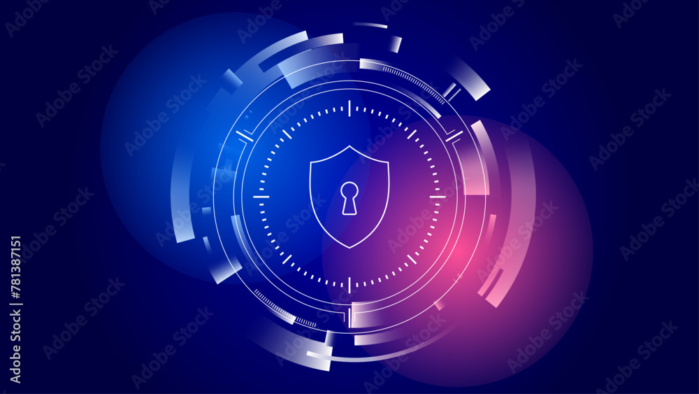 Cyber digital security technology concept, Shield With Keyhole ...