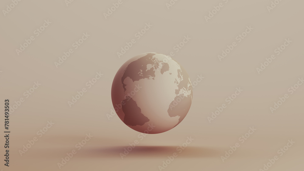 Earth globe Atlantic ocean continents oceans geography neutral ...