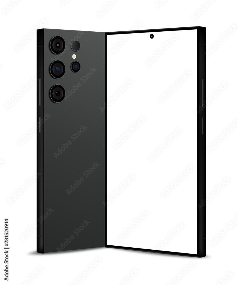 Samsung Galaxy S24 ultra front and back view present. Realistic vector ...