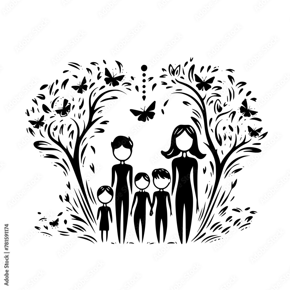 Vector de Stock Stick Family Svg Bundle, Stick Family clipart, Stick ...