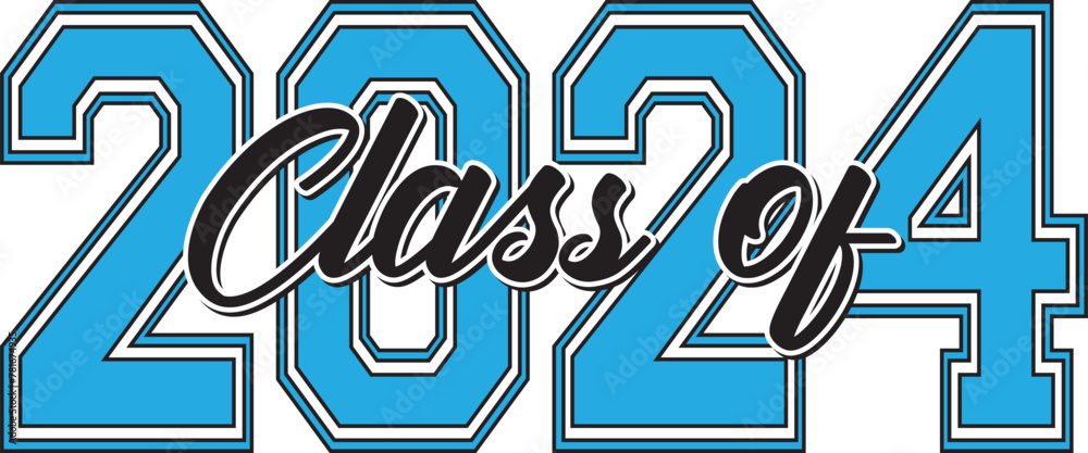 Light Blue 2024 varsity letters Stock Vector | Adobe Stock