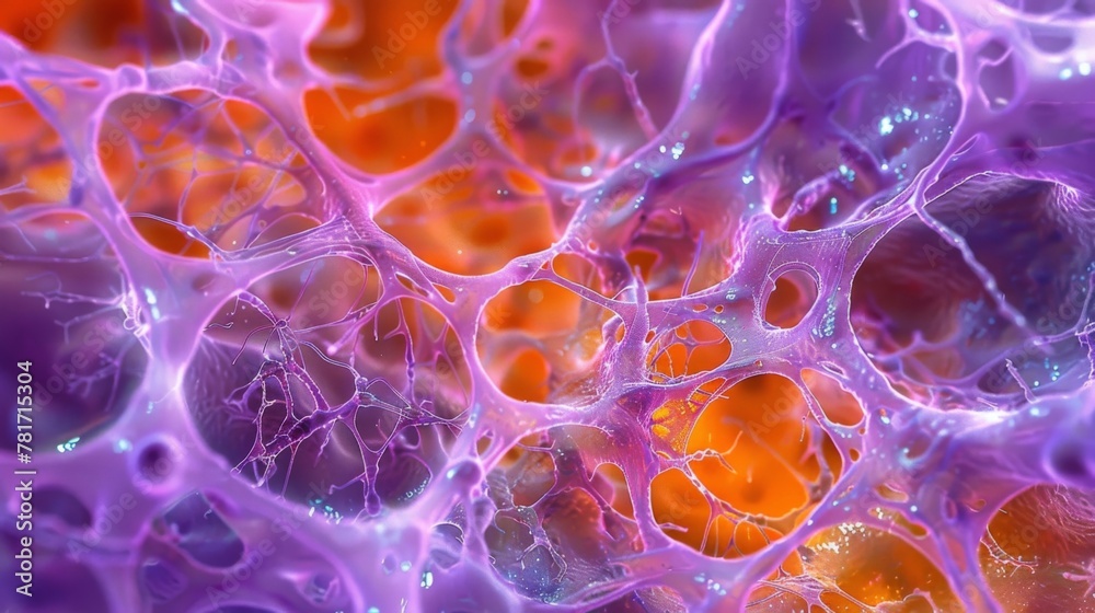 Zoomedin view of the cytoskeleton in a muscle cell showing the dense ...