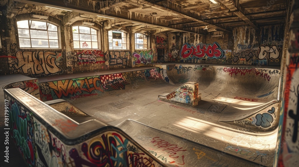 Exploring the vibrant energy of retro skate parks, half pipes, and ...