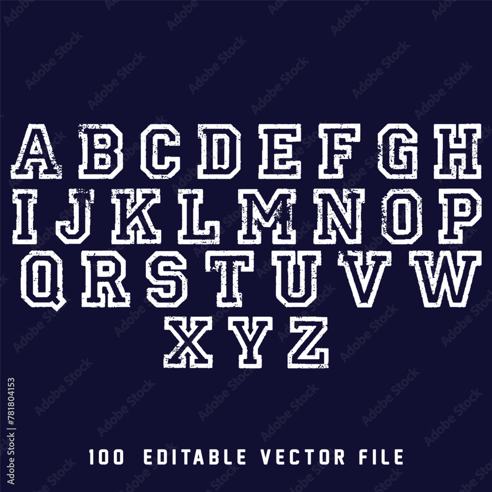 Classic college font. Vintage sport font in american style for football ...