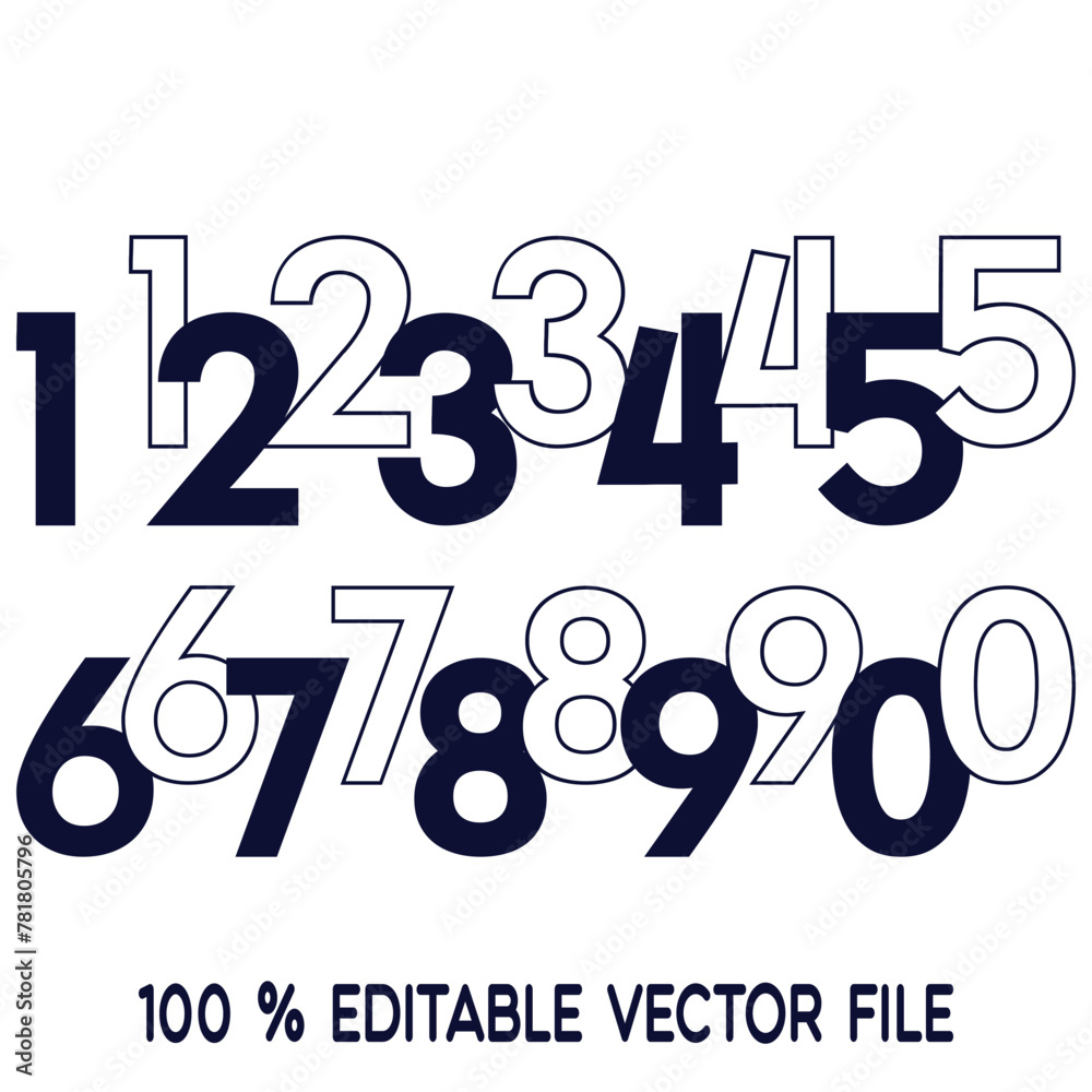 Number alphabet set, classic american, college style font. Uniform ...
