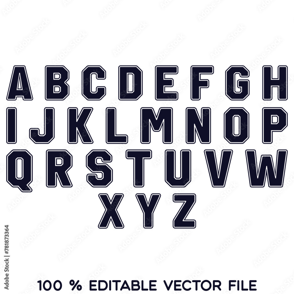 Classic college font. Vintage sport font in american style for football ...