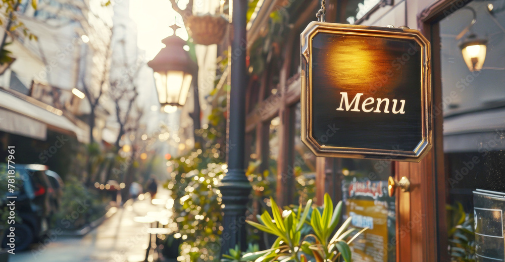 Restaurant desk for menu. Design for cafe food list. Billboard sign ...
