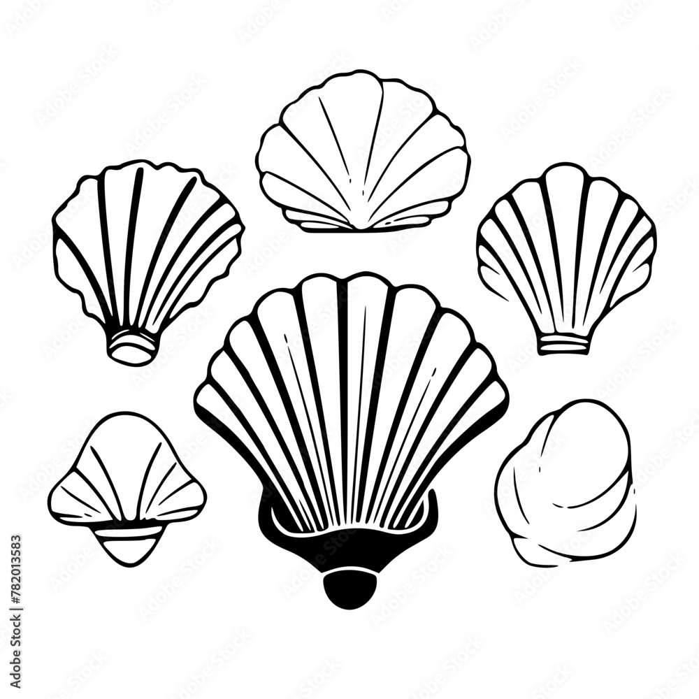 Image vectorielle Stock Seashells svg, Seashell svg file, Ocean svg ...