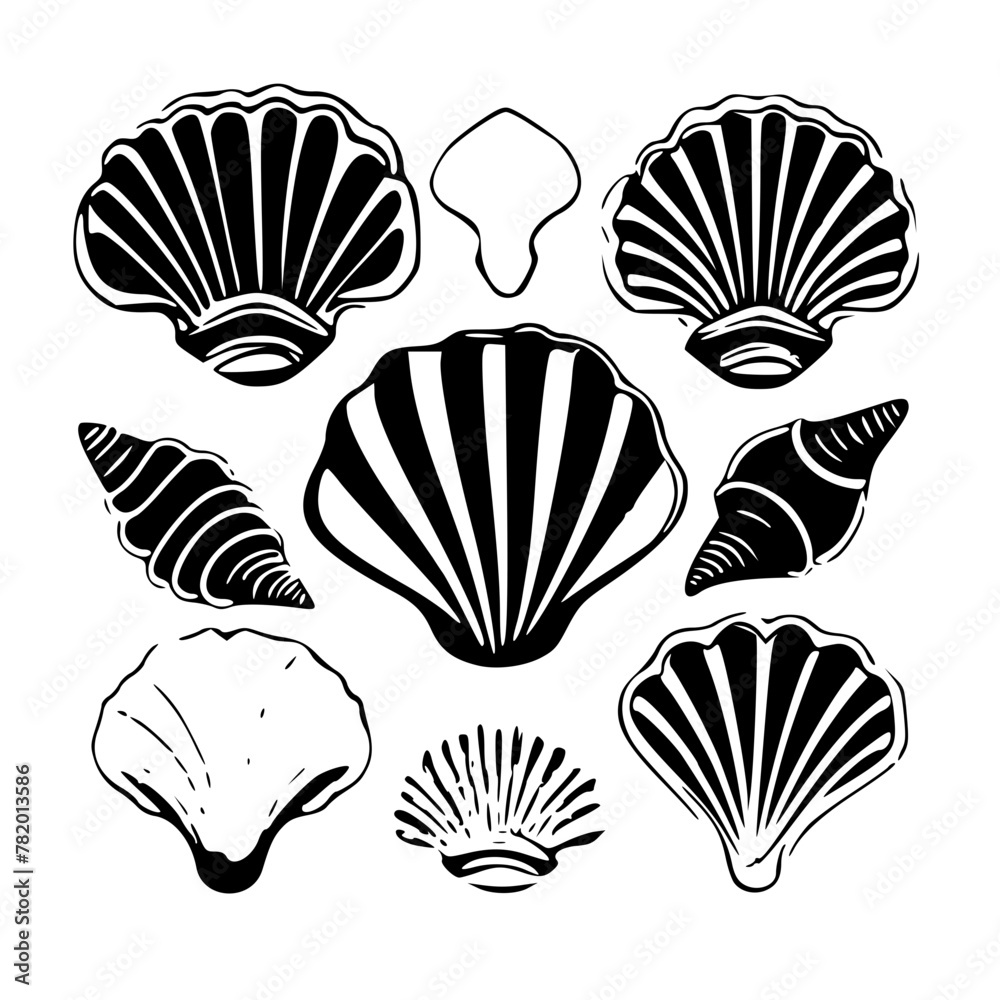 Image vectorielle Stock Seashells svg, Seashell svg file, Ocean svg ...