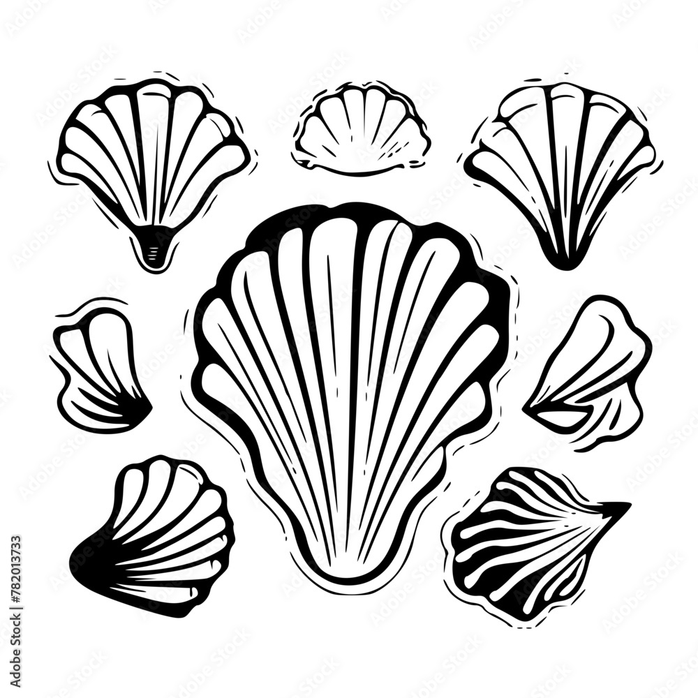 Стоковое векторное изображение «Seashells svg, Seashell svg file, Ocean ...