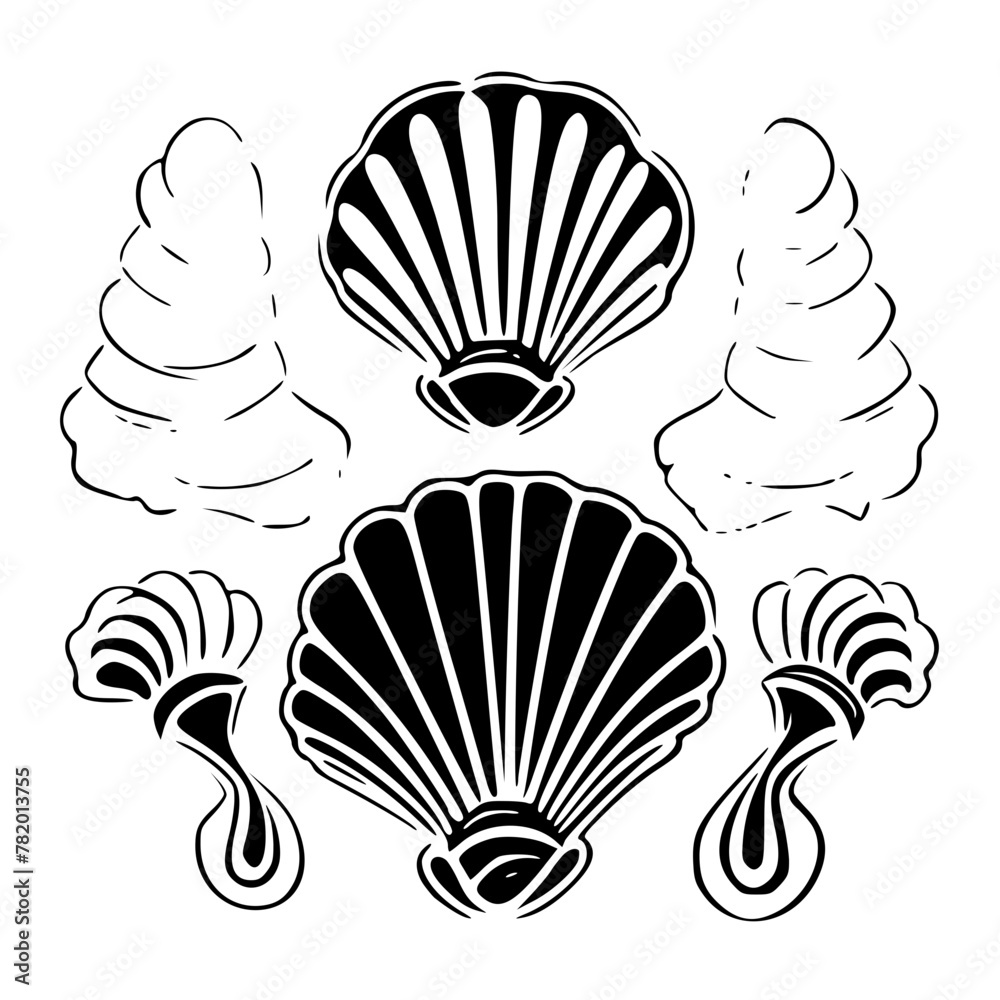 Image vectorielle Stock Seashells svg, Seashell svg file, Ocean svg ...