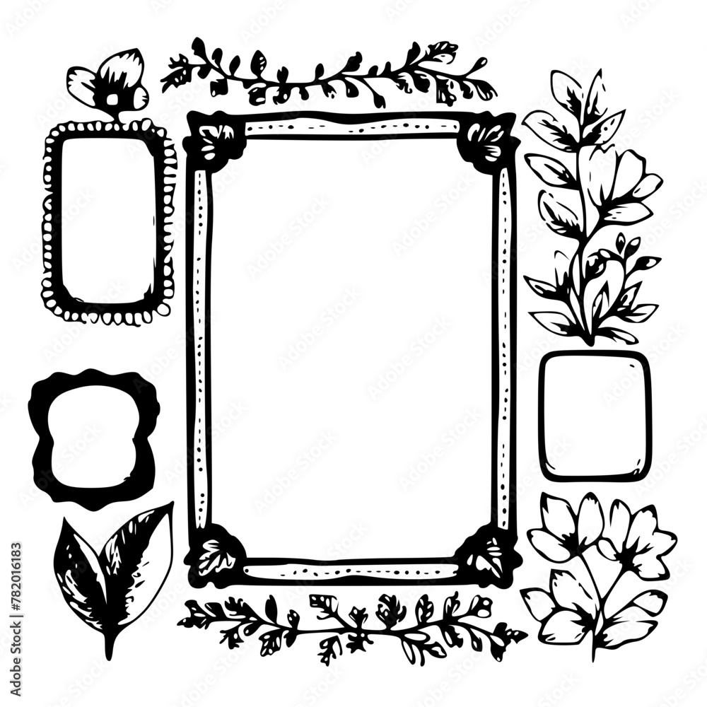 Vektor Double Frame SVG, Square Frame Bundle, Double Border, Rectangle ...