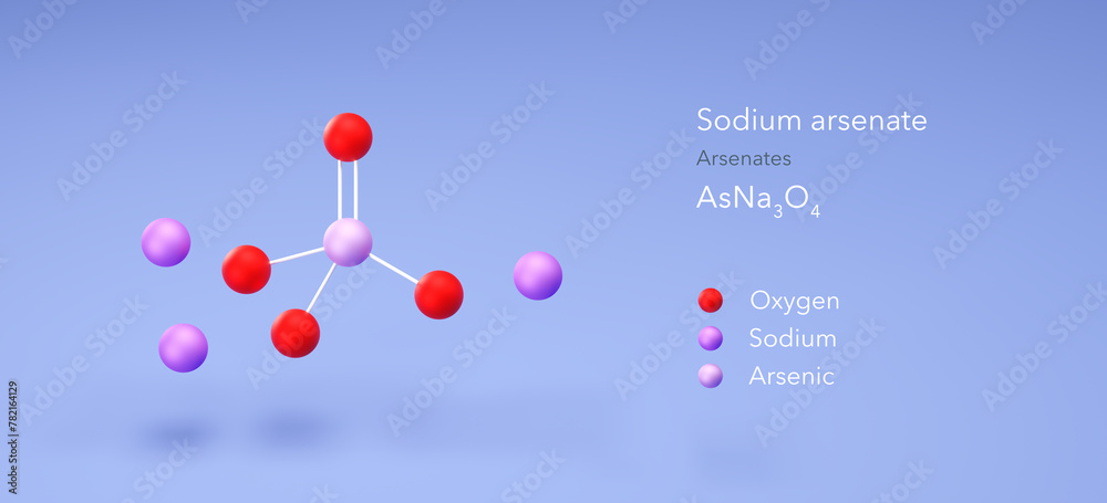 sodium arsenate molecule, molecular structures, inorganic compound, 3d ...