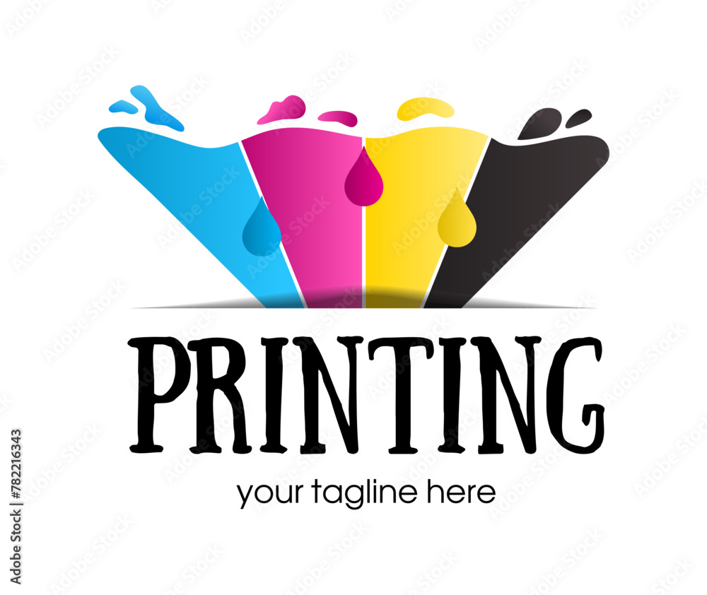 Digital print logo design template. Typography modern sign. Polygraphy ...