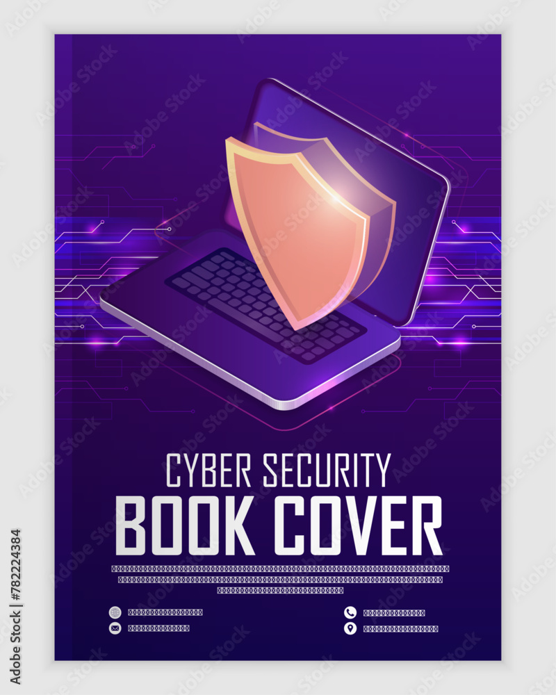 Cyber security modern flyer template facebook cover book cover ...