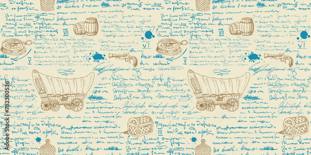 medieval marine record of the diary of a captain Stock Vector | Adobe Stock