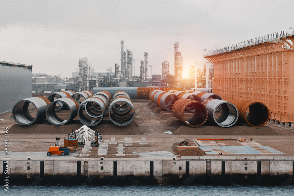 Offshore Wind Turbine Transition Pieces. Monopile Foundation. Wind Park ...