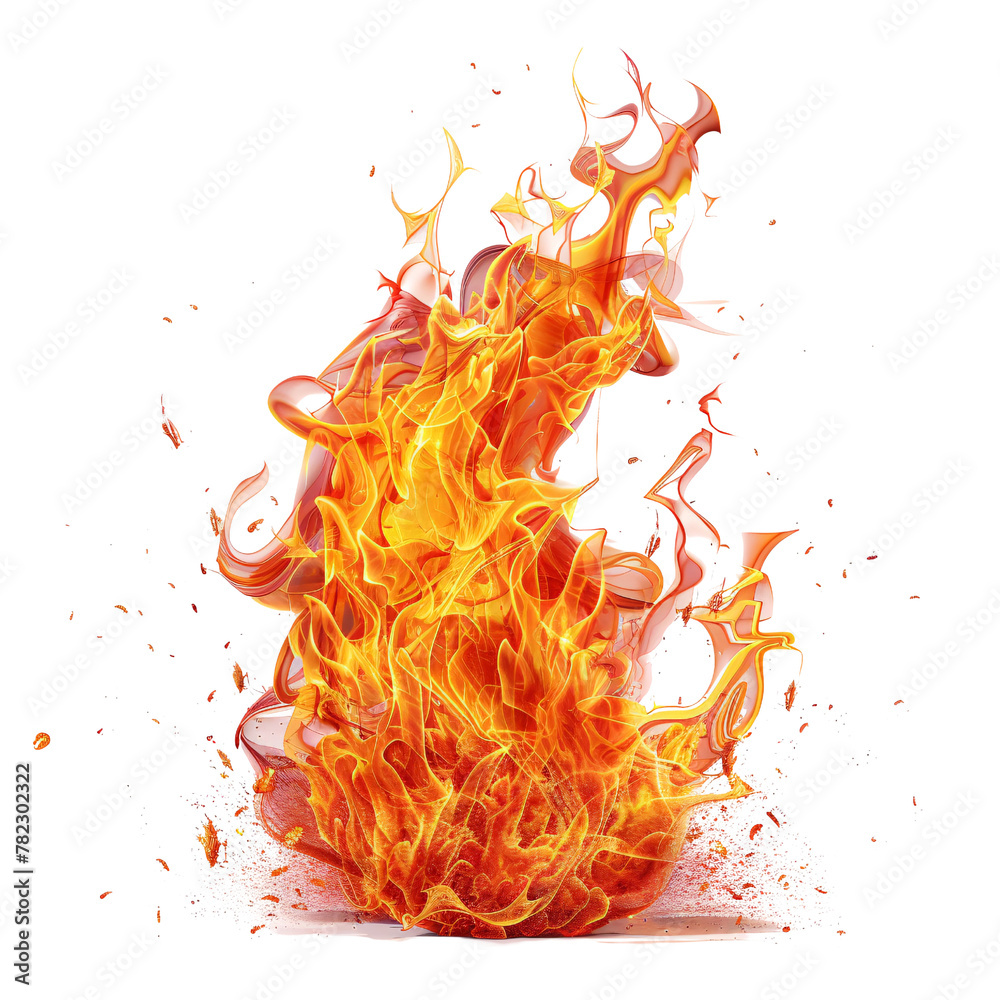 fire element_hyperrealistic_hyper detailed_isolated on transparent ...